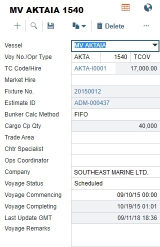IMOS - Voyage Manager, Map View